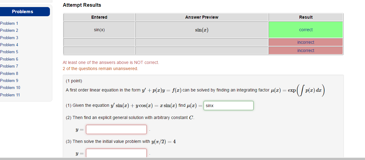 Solved At Least One Of The Answers Above Is Not Correct 2