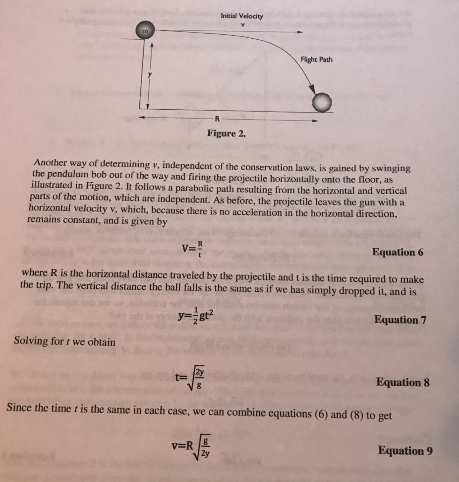 Solved Ballistic Pendulum and Projectile Mot Pre-lab 1. In | Chegg.com