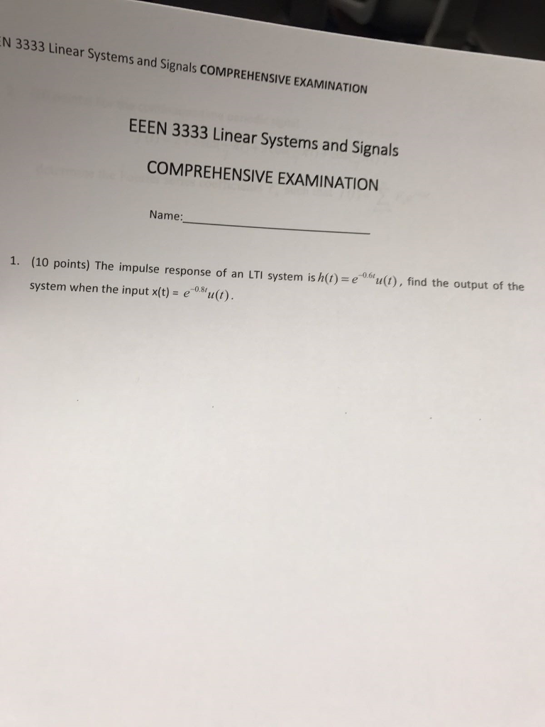 Solved The Impulse Response Of An Lti System Is H T