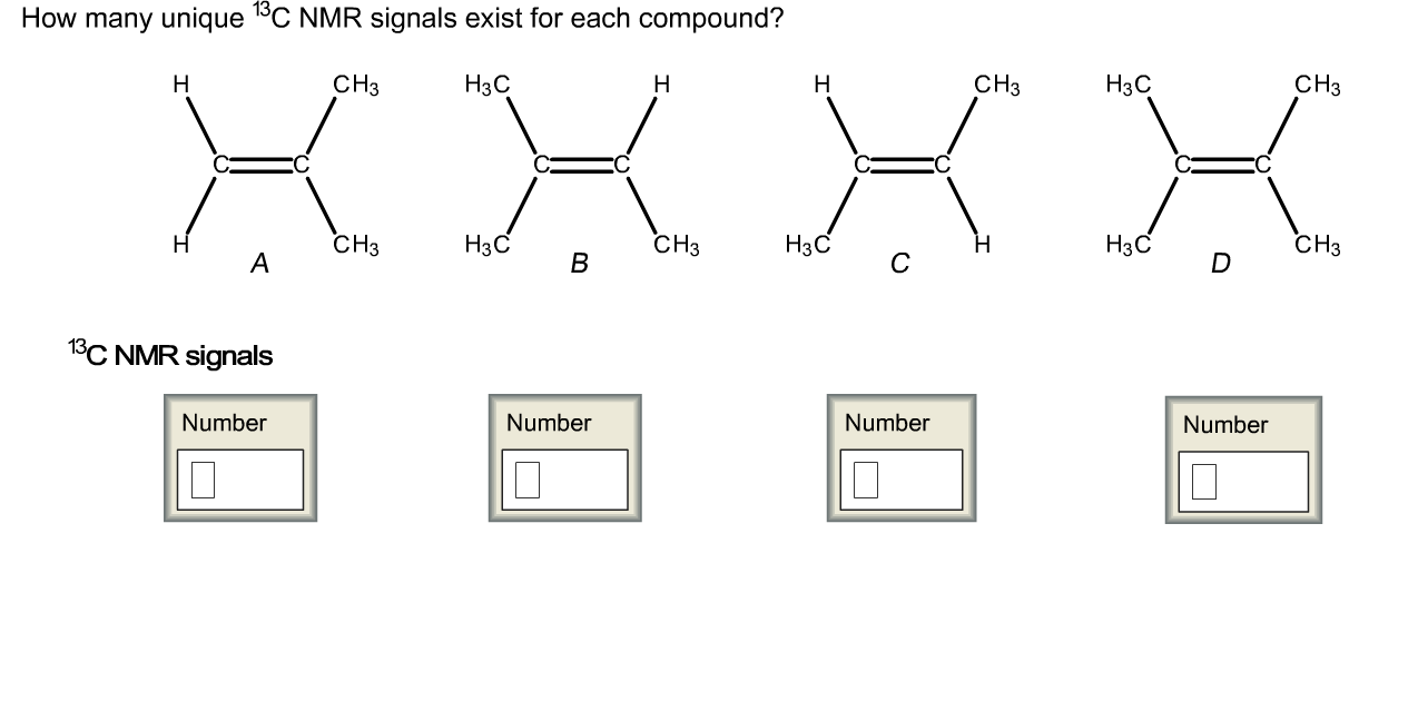 Solved How many unique 13C NMR signals exist for each | Chegg.com