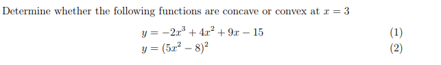 Solved Determine whether the following functions are concave | Chegg.com