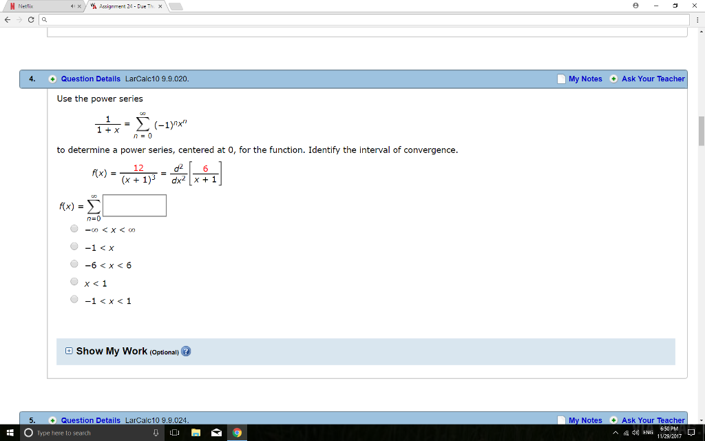 Solved Netflix 4xAssignment 24 - Due Th x 4. + Question | Chegg.com