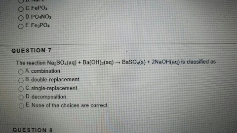 Solved The reaction Na_2SO_4(aq) + Ba(OH)_2(aq) rightarrow | Chegg.com