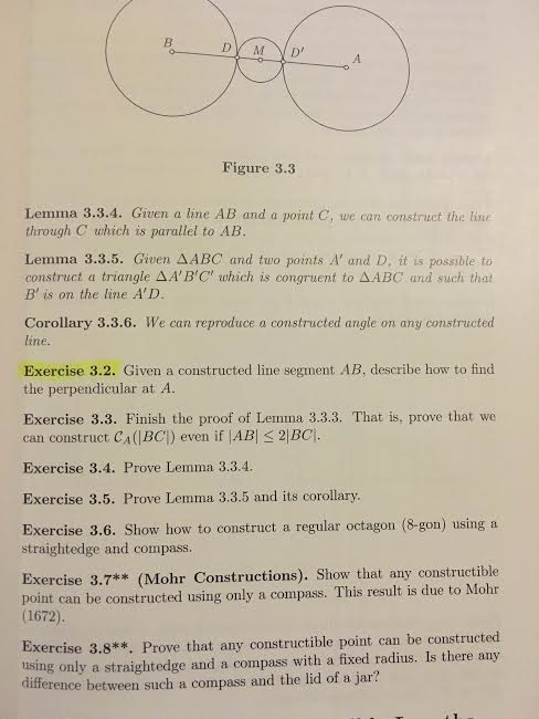 Solved Given a line AB and a point C, we ran construct the | Chegg.com