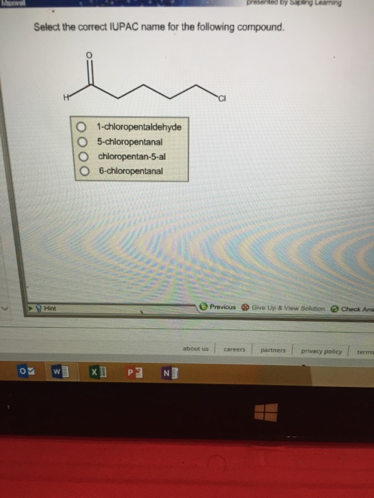 Solved Select the correct IUPAC name for the following | Chegg.com