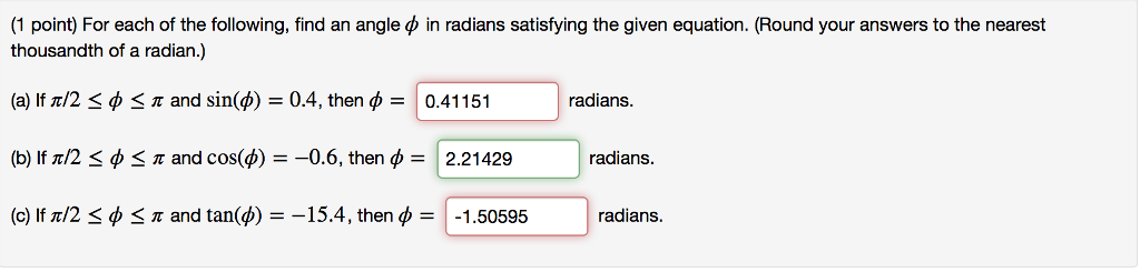 Solved For each of the following, find an angle phi in | Chegg.com