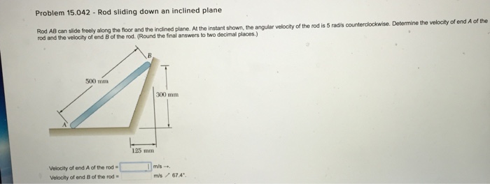 Solved Rod sliding down an inclined plane Rod AB can slide | Chegg.com