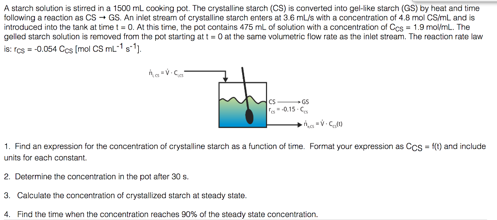 Solved A starch solution is stirred in a 1500 mL cooking | Chegg.com