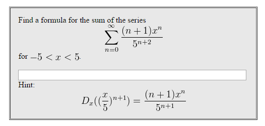 Solved Find a formula for the sum of the series sigma_n = | Chegg.com