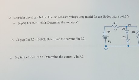 Solved Consider the circuit below. Use the constant voltage | Chegg.com
