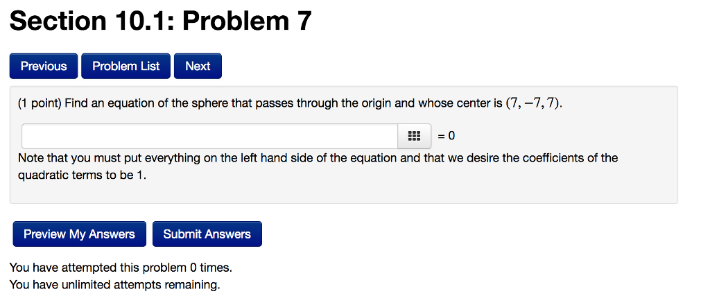 Solved Section 10.1: Problem 1 Previous Problem List Next (1 | Chegg.com