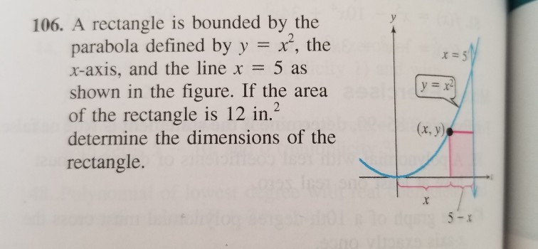 Solved 106. A rectangle is bounded by the parabola defined | Chegg.com