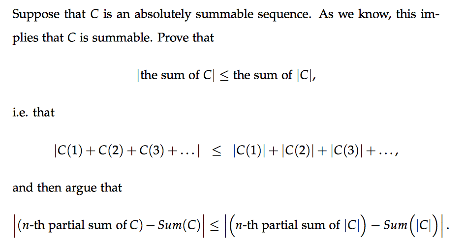 Solved Suppose That C Is An Absolutely Summable Sequence As