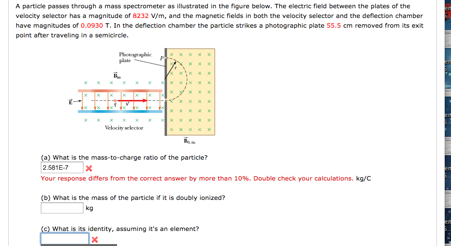Solved A particle passes through a mass spectrometer as | Chegg.com