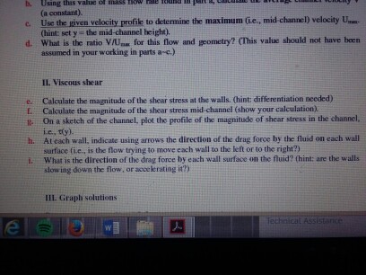 Solved ENGR 391/ HW 3 Q5) Consider a fluid flow between two | Chegg.com