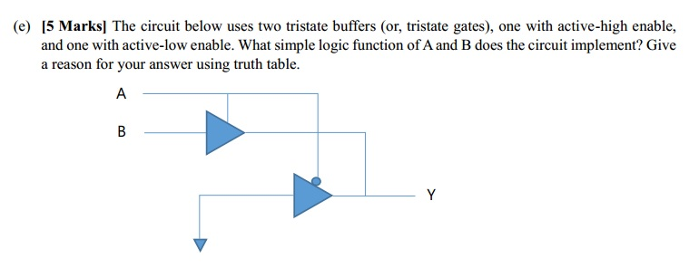 Solved The Circuit Below Uses Two Tristate Buffers Or 