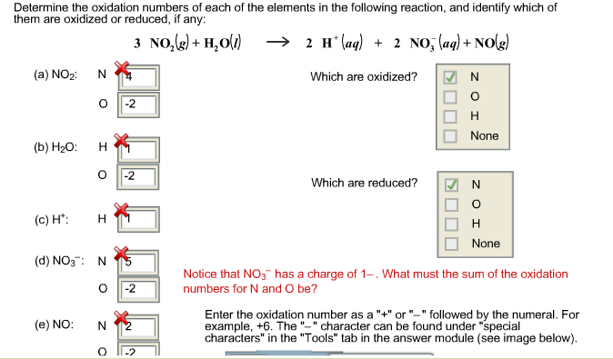 Solved Determine The Oxidation Numbers Of Each Of The
