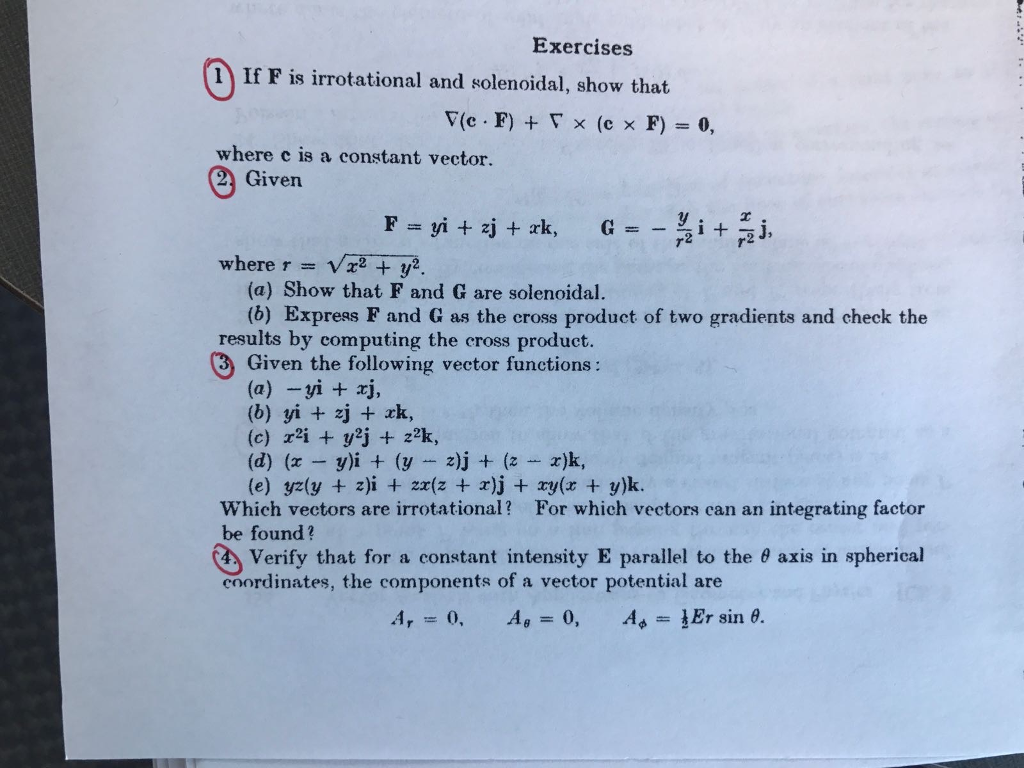 Solved If F is irrational and adenoidal, show that nabla (c | Chegg.com
