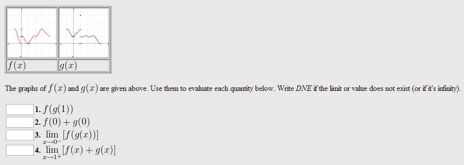 Solved The graphs of f(x) and g(x) are given above. Use them | Chegg.com