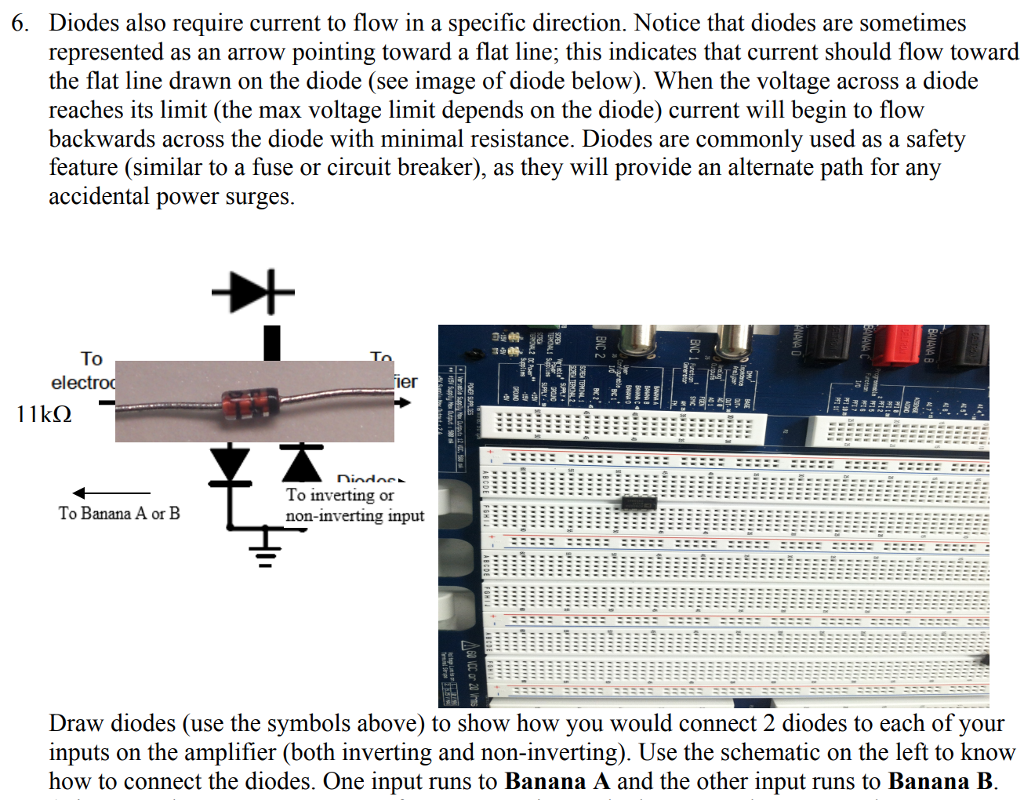 Solved 6. Diodes also require current to flow in a specific | Chegg.com