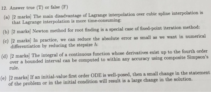 Solved The main disadvantage of Lagrange interpolation over | Chegg.com