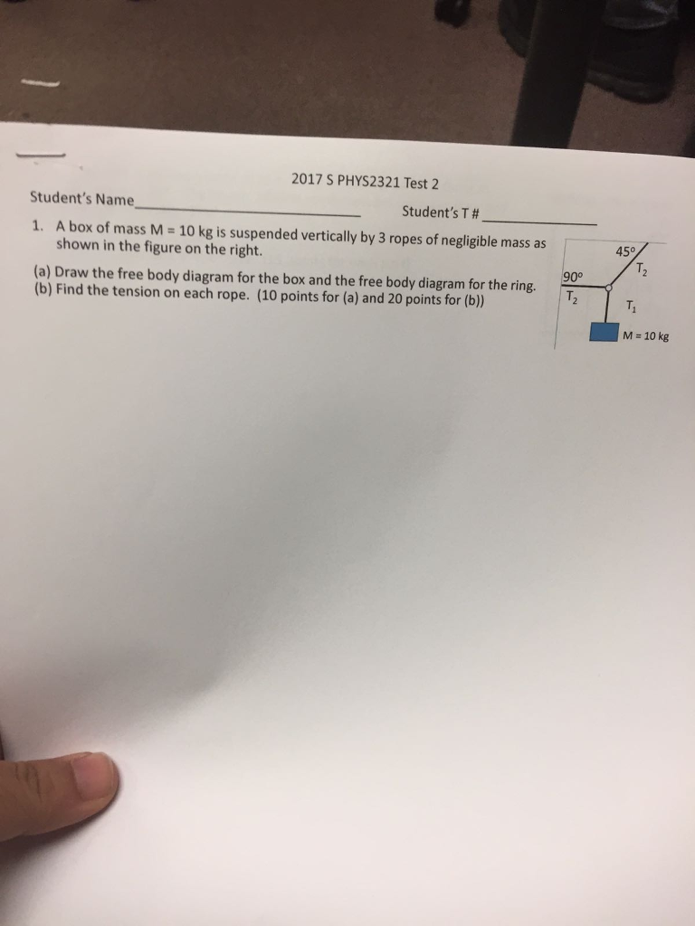 Solved A box of mass M = 10 kg is suspended vertically by 3 | Chegg.com