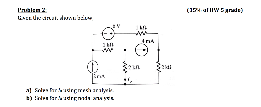 Solved Given the circuit shown below, Solve for I_0 using | Chegg.com