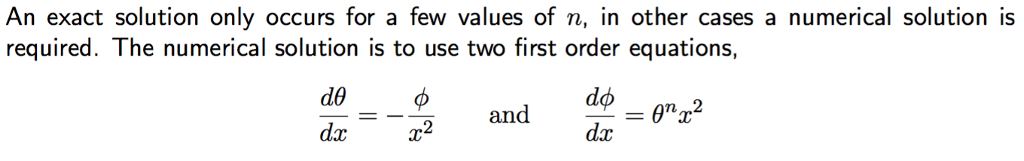 Lane Emden Equation Numerical Solution Using Two