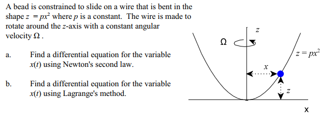 Solved A bead is constrained to slide on a wire that is bent | Chegg.com