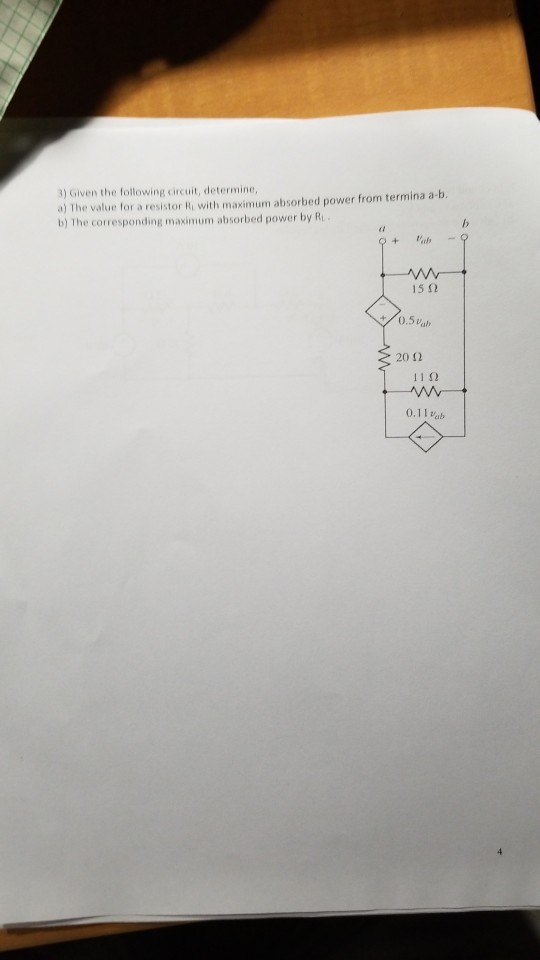 Solved 3) Given the following circuit, determine a) The | Chegg.com