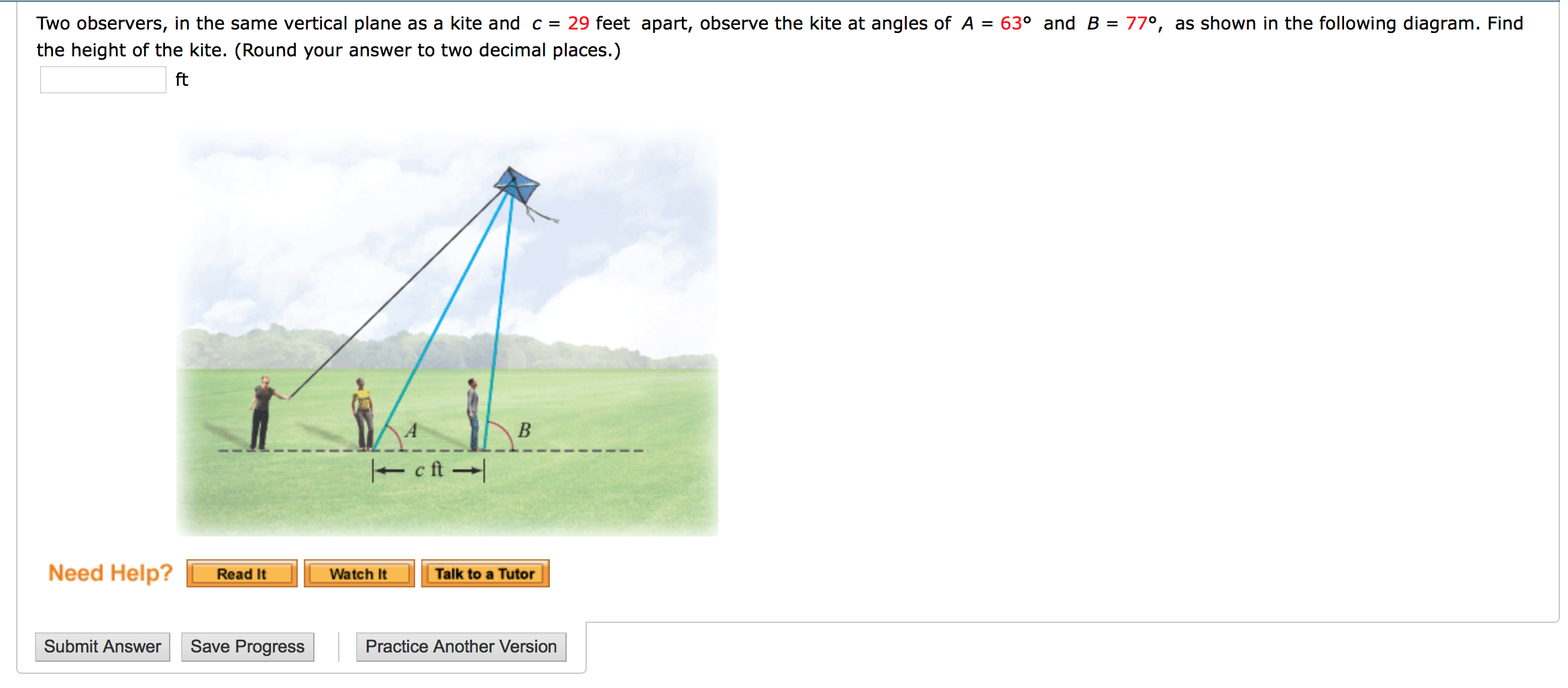 Solved Two observers, in the same vertical plane as a kite | Chegg.com