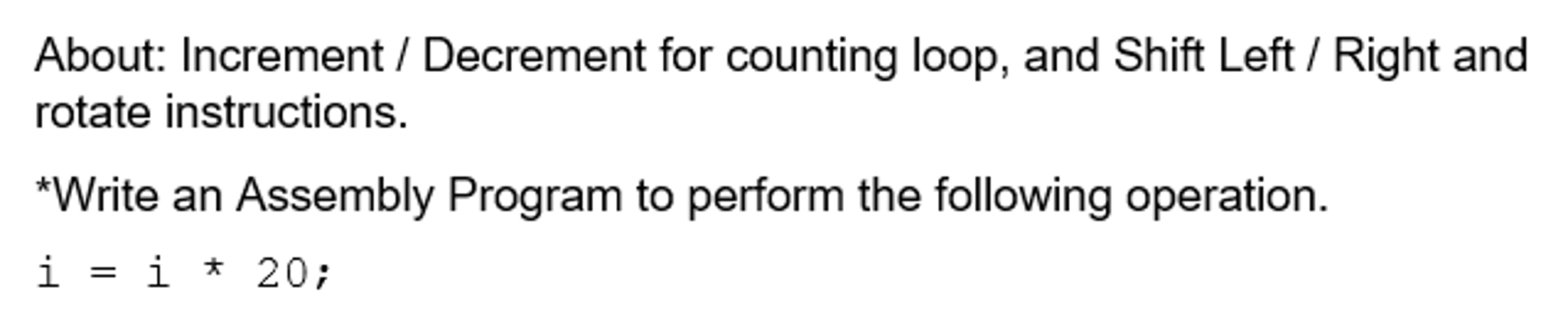 Problem: Write an Assembly code, using | Chegg.com