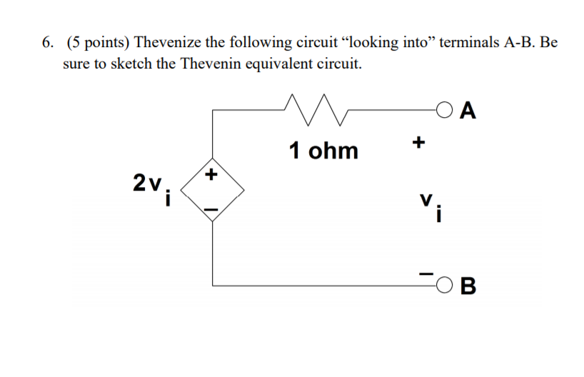 Solved 6. (5 points) Thevenize the following circuit | Chegg.com