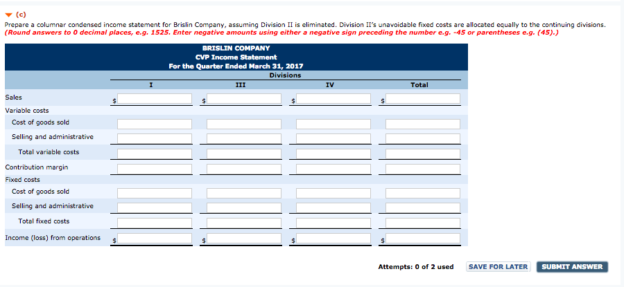 Solved Problem 7-5A (Part Level Submission) Brislin Company | Chegg.com