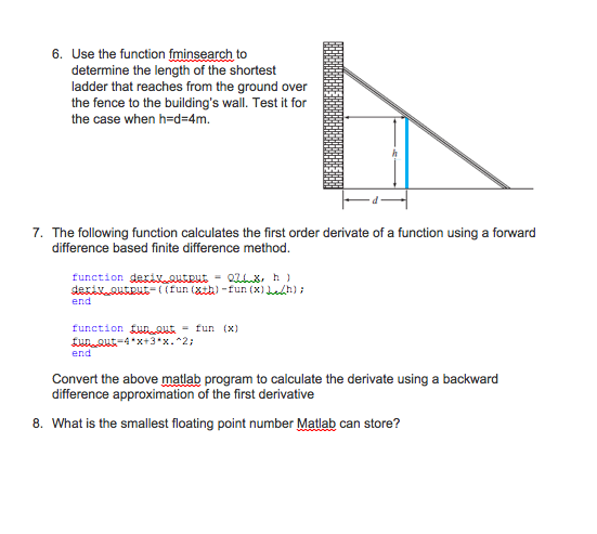 6. Use the function fminsearch to determine the | Chegg.com