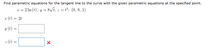 Solved Find parametric equations for the tangent line to the | Chegg.com