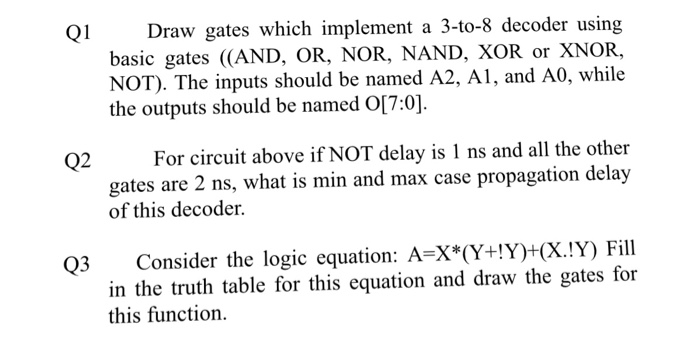 Solved Draw gates which implement a 3-to-8 decoder using | Chegg.com