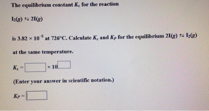 Solved The equilibrium constant Kc for the reaction is 3.82 | Chegg.com