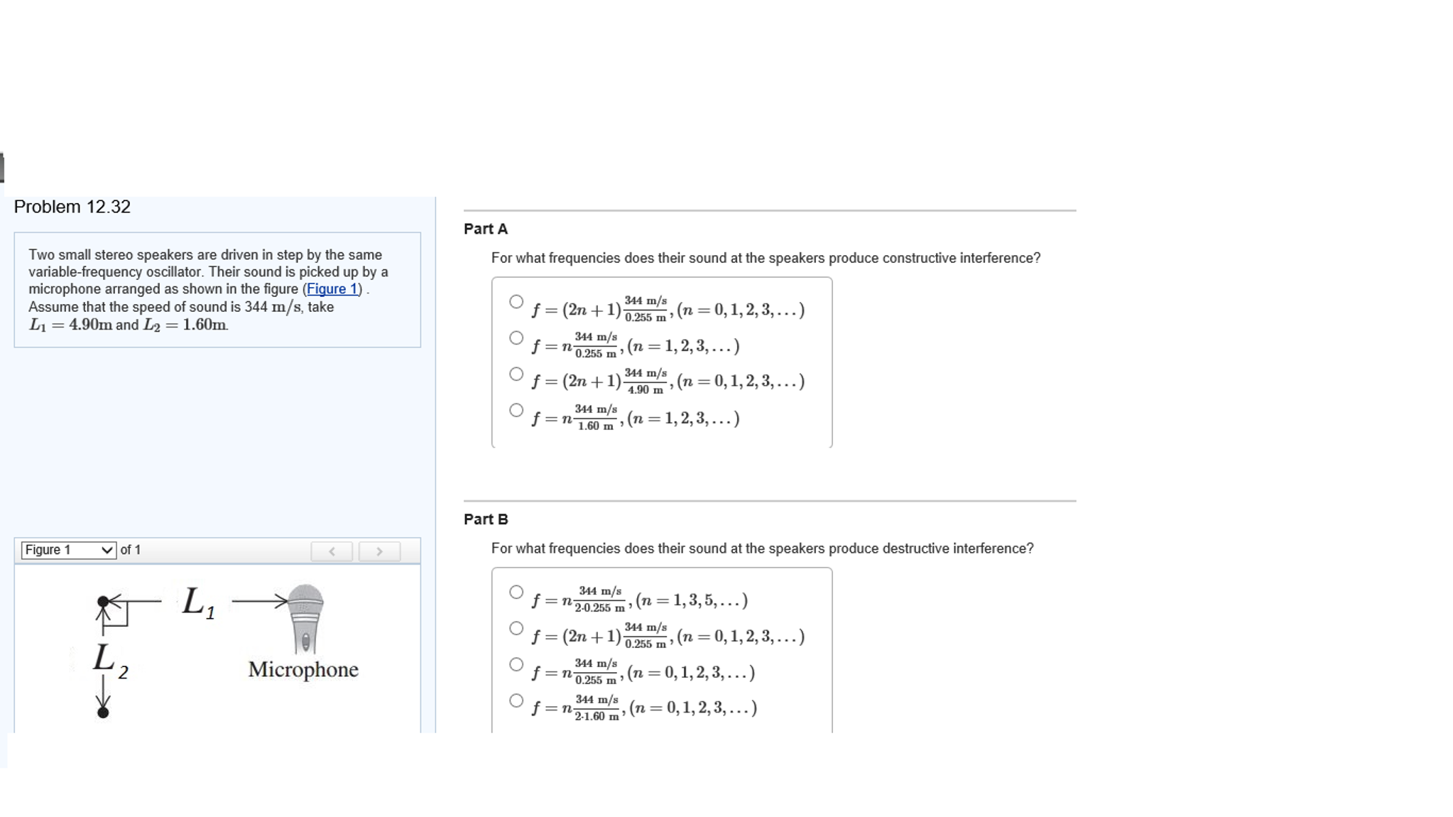 Solved Two small stereo speakers are driven in step by the | Chegg.com