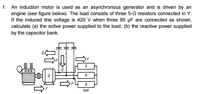 Solved An induction motor is used as an asynchronous | Chegg.com
