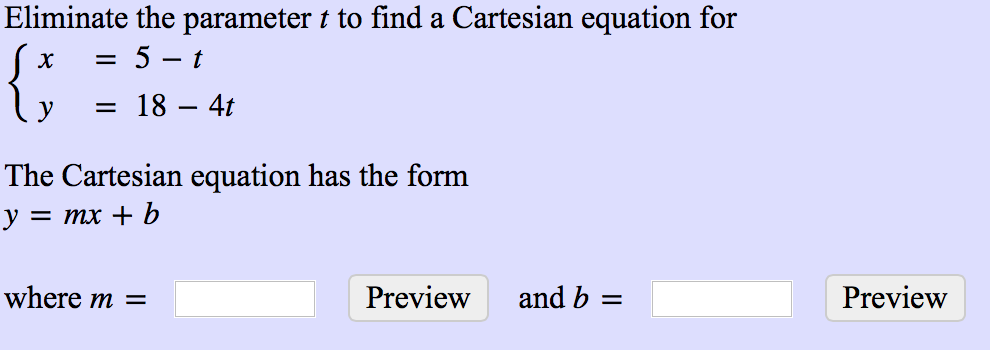 Solved Eliminate The Parameter T To Find A Cartesian