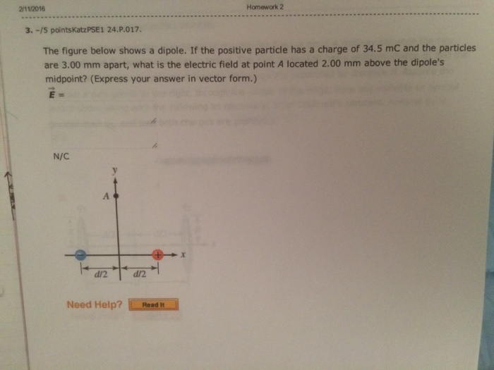 Solved The figure below shows a dipole. If the positive | Chegg.com