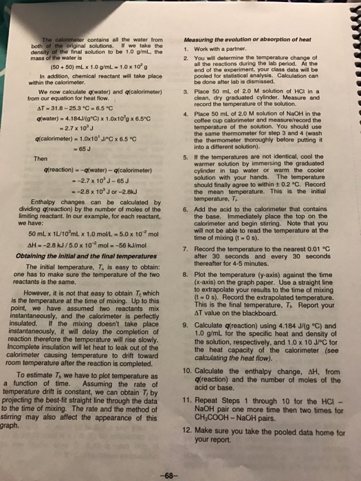 Solved Experiment 10: Thermochemistry: Hess's Law Purpose | Chegg.com