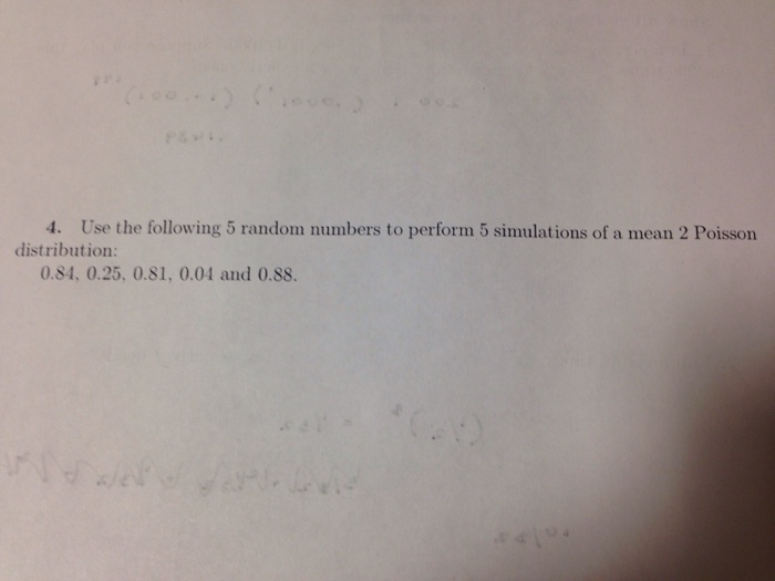 Solved 4. Use the following 5 random numbers to perform 5 | Chegg.com