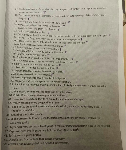 Solved true or false from 36-50. if any of my answer wrong | Chegg.com