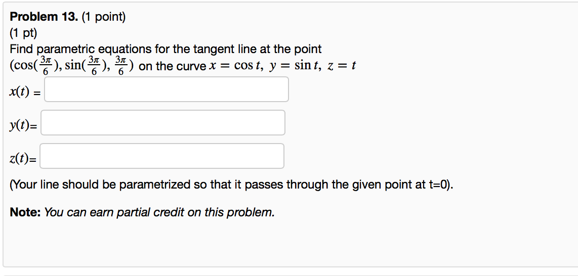 Solved Find the parametric equations for tangent line | Chegg.com