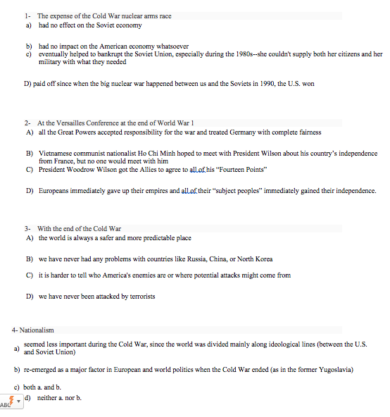 Solved The expense of the Cold War nuclear arms race had no | Chegg.com