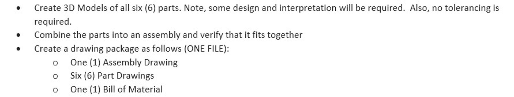 Create 3D Models of all six (6) parts. Note, some | Chegg.com