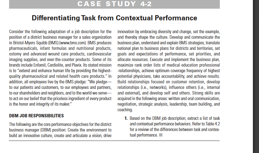 Solved CASE STUDY 4-2 Differentiating Task from Contextual | Chegg.com