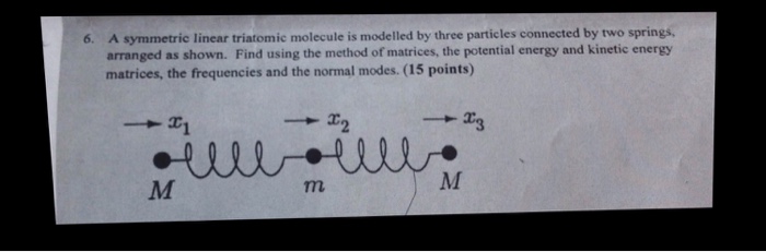 Solved A Symmetric Linear Triatomic Molecule Is Modelled By